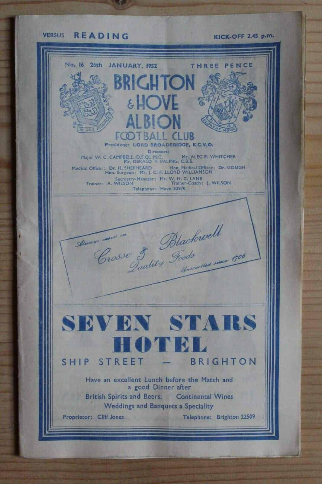 Brighton & Hove Albion Football Programmes for Sale | Match Day Programmes