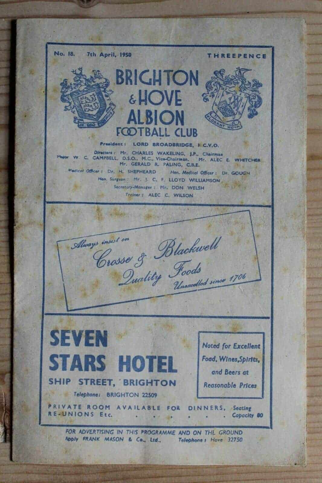 Brighton & Hove Albion Football Programmes for Sale | Match Day Programmes