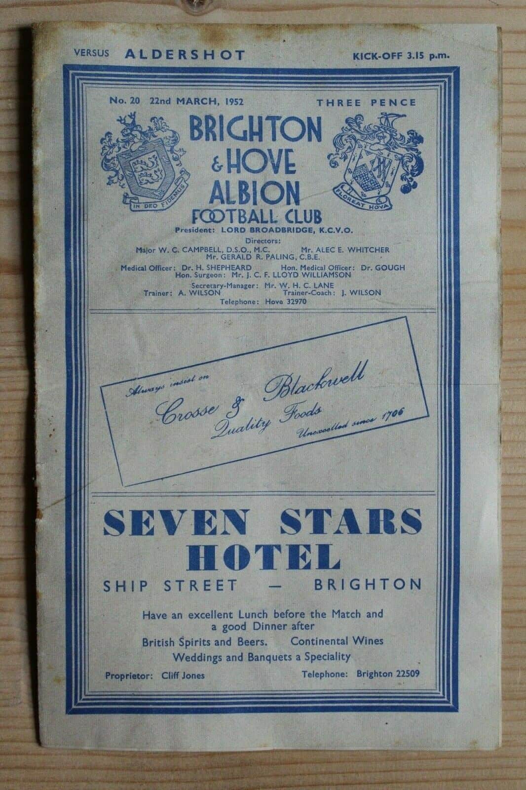 Brighton & Hove Albion Football Programmes for Sale | Match Day Programmes